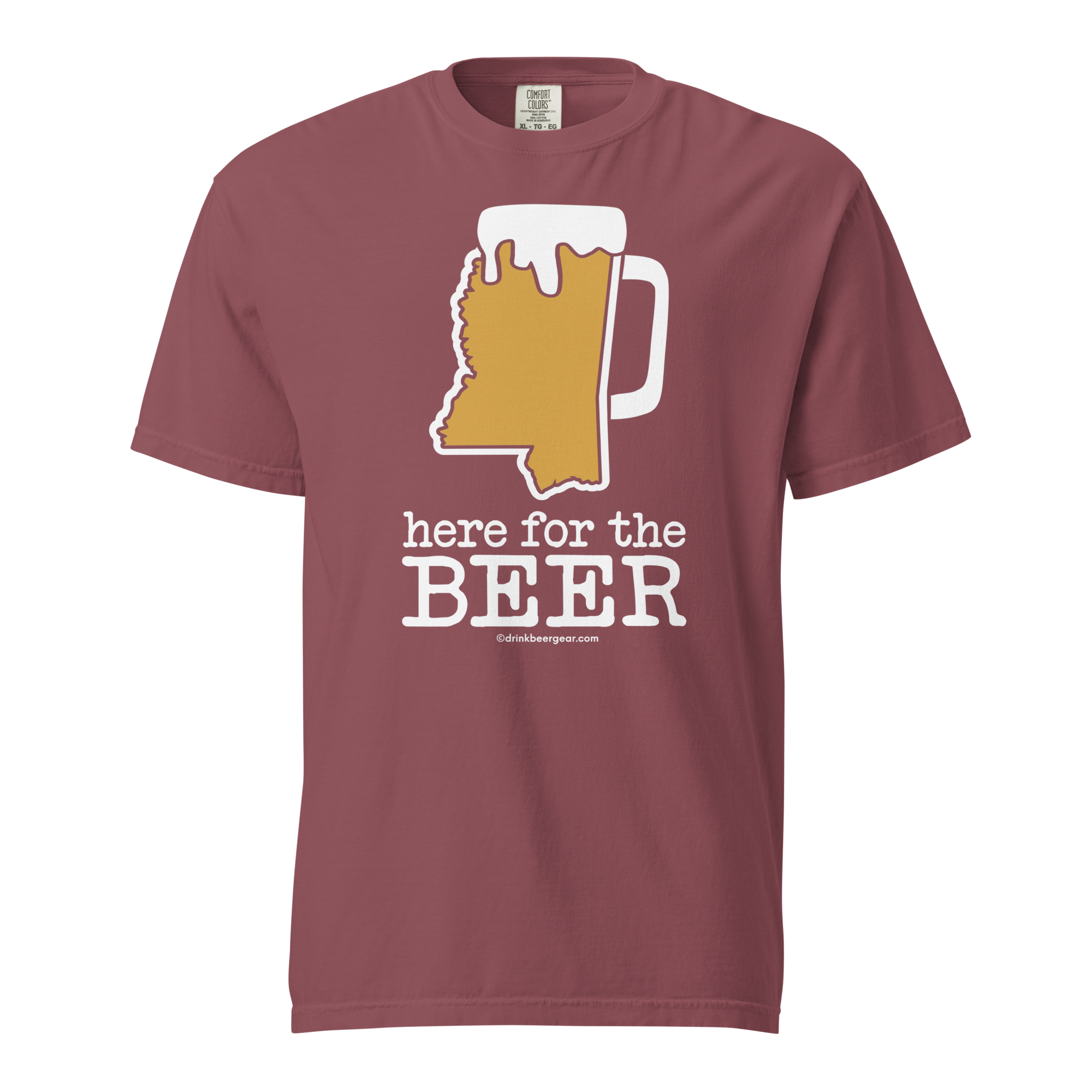 Mississippi Beer Mug Tee - Here For The Beer.- COMFORT COLORS BRAND TE ...